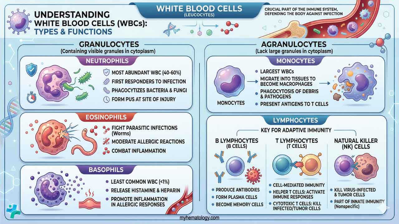 White Blood Cells - WBCs: Development, Types & Function